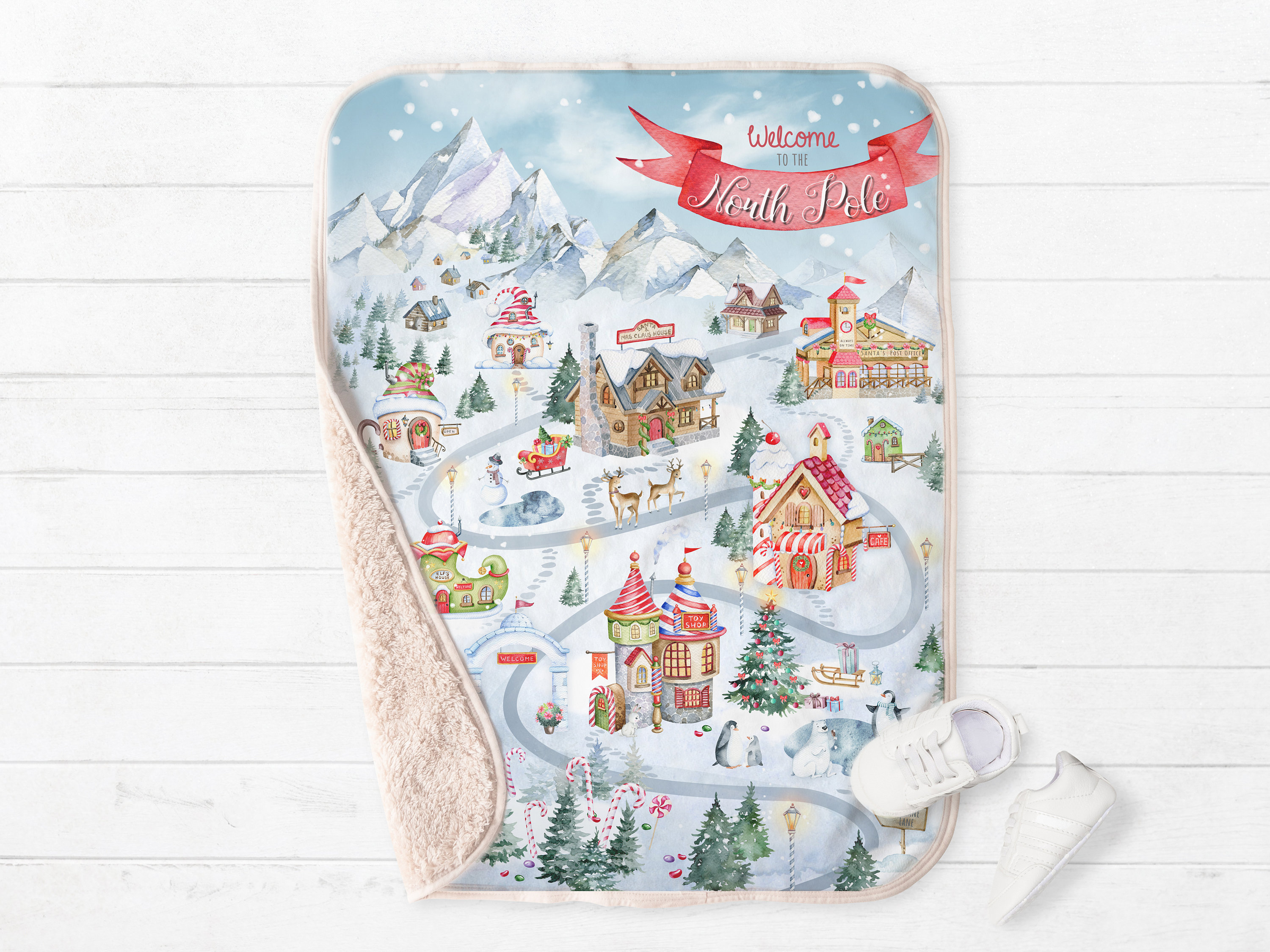Christmas Village Map North Pole Map Christmas Wall Art - Etsy UK