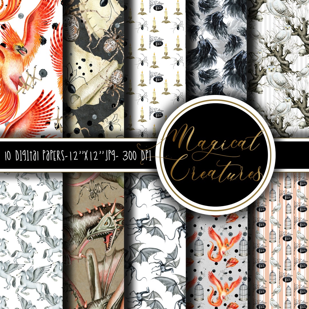 Magic School Pattern,wizard Supplies,potions,halloween Pattern ...