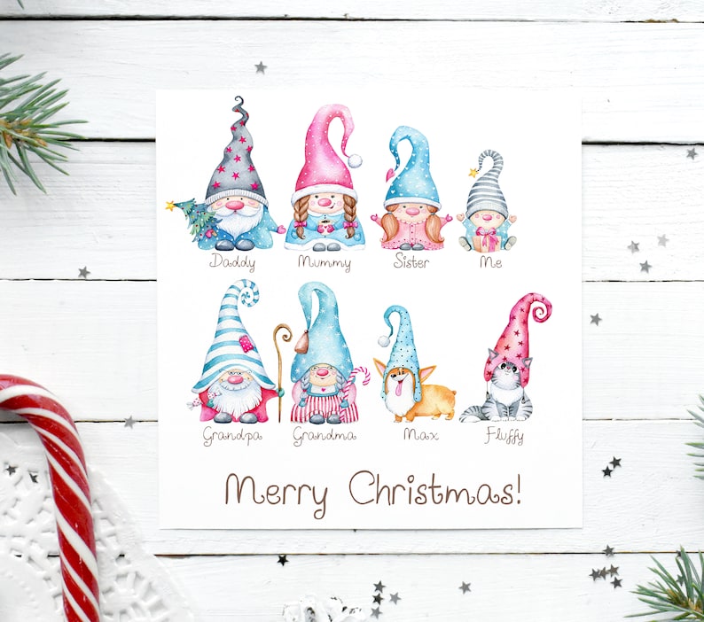 Christmas Gnomes Clipart Watercolor Christmas Clipart Cute - Etsy