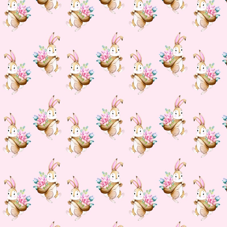 Bunny Digital Paper,easter Digital Paper,easter Scrapbooking, Bunny ...