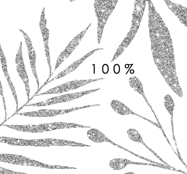 Silver Glitter Leaves Clipart, Silver Design Elements, Silver Collage ...