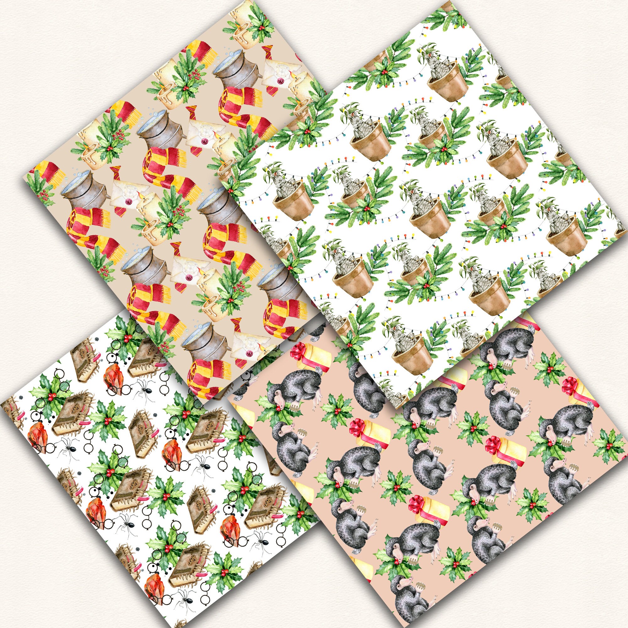 Magical Christmas Seamless Patterns Merry Christmas Seamless - Etsy