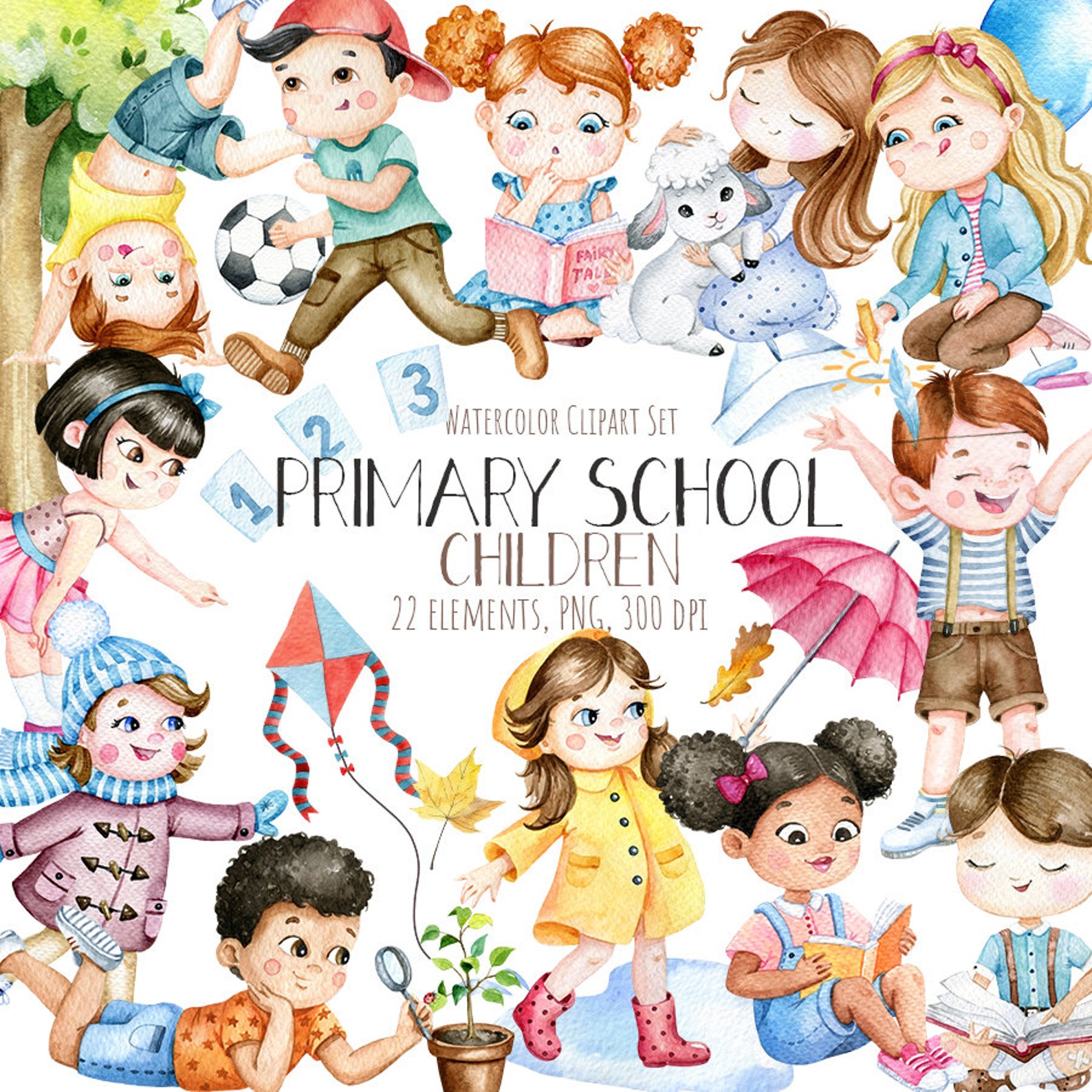 Happy Kids Clipart School Children Kids Clipart Education - Etsy