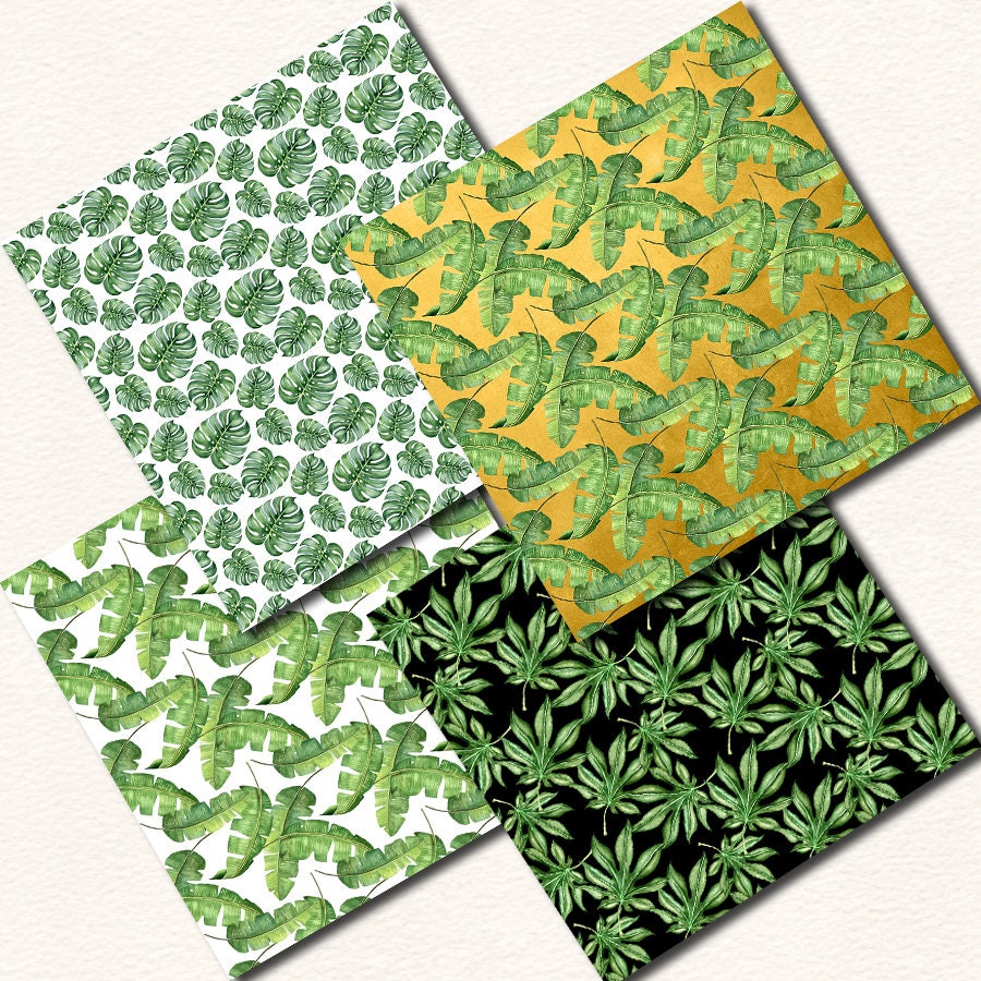 Tropical Leaves Paper,tropical Wedding,exotic Leaves,greenery,tropical ...