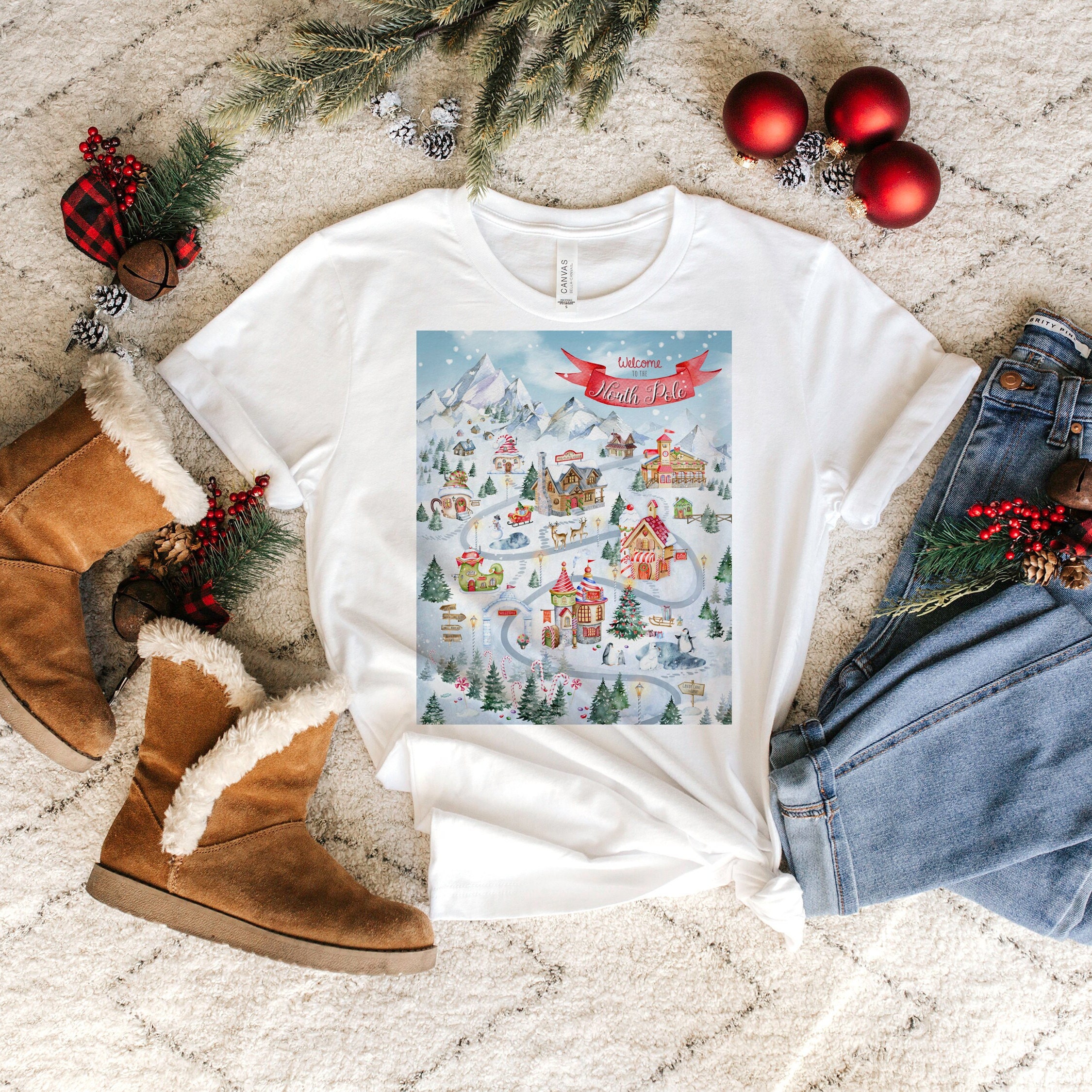 Christmas Village Map North Pole Map Christmas Wall Art - Etsy Australia