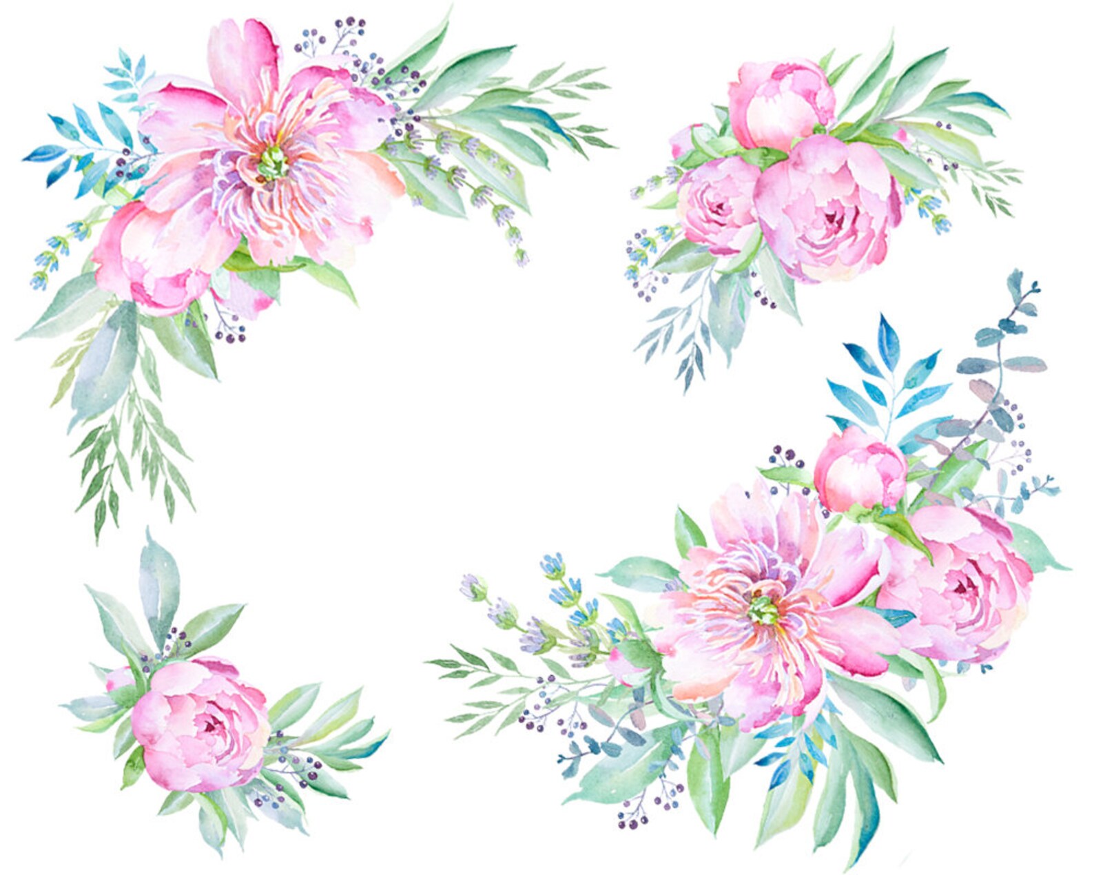 Peony clipart Watercolor clipartFloral clipart Flowers | Etsy