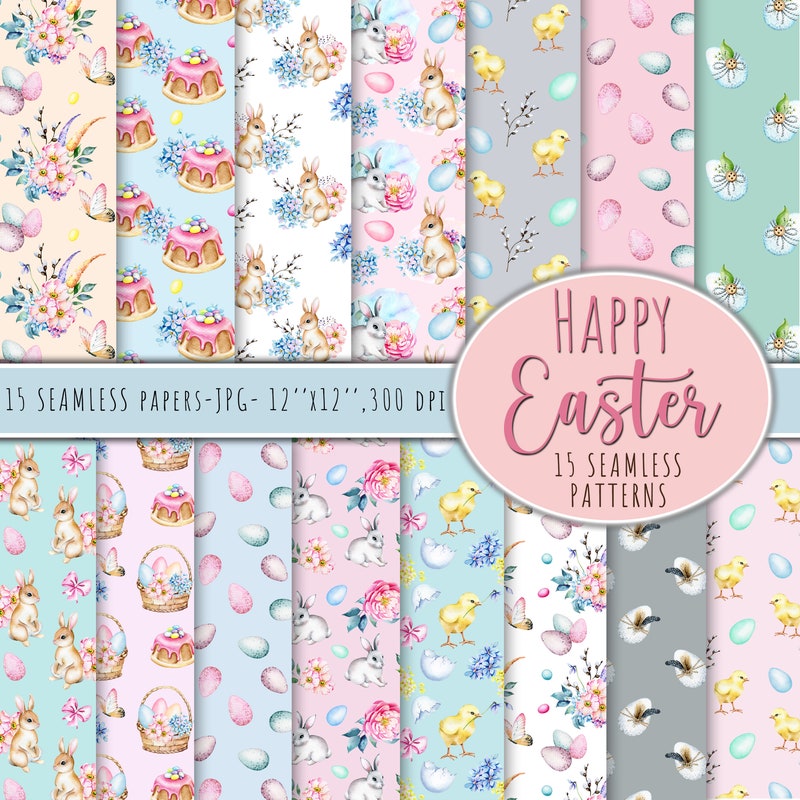 Easter Digital Paper - Etsy Canada