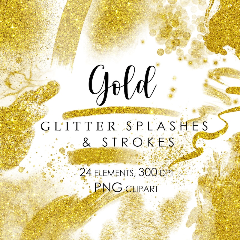 Gold Glitter Clipart - Etsy