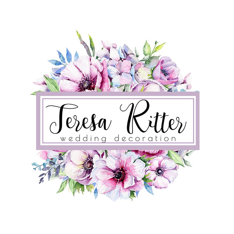 Anemone Logohydrangea Logolilac Watercolor Logopurple - Etsy