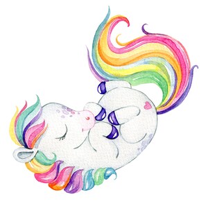 Watercolor Unicorns Clipart,pony Clipart,nursery Art,baby Shower ...