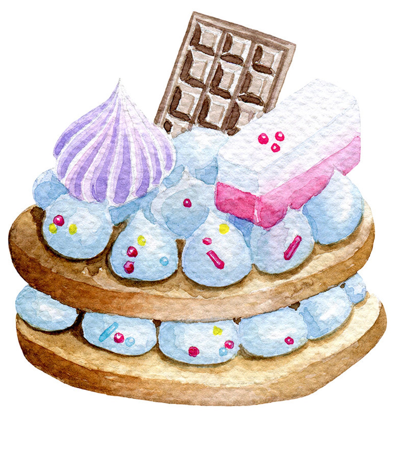 Watercolor Desserts Clipart,watercolor Cakes Clipart,watercolor Cupcake ...