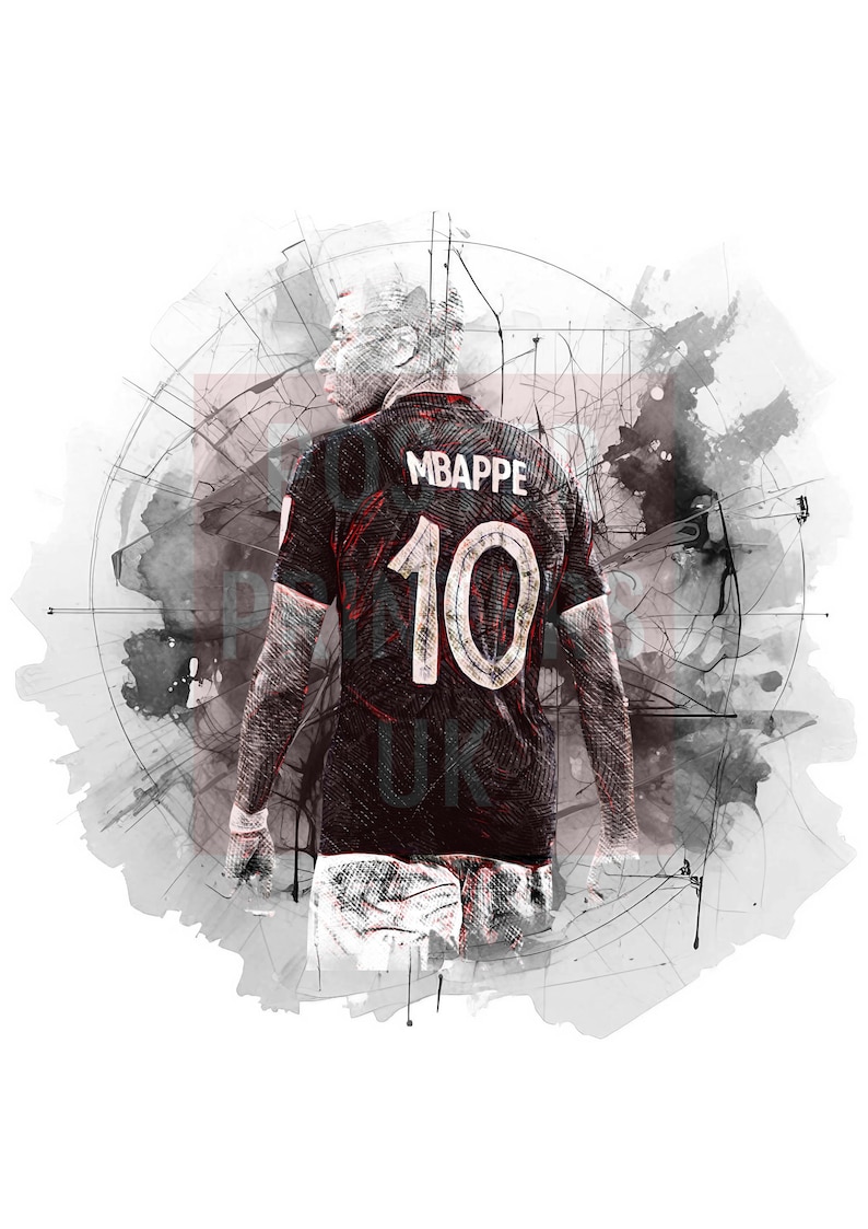Kylian Mbappe Poster | Minimalist Football Art Print - Etsy