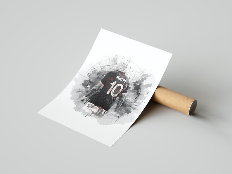 Kylian Mbappe Poster | Minimalist Football Art Print - Etsy