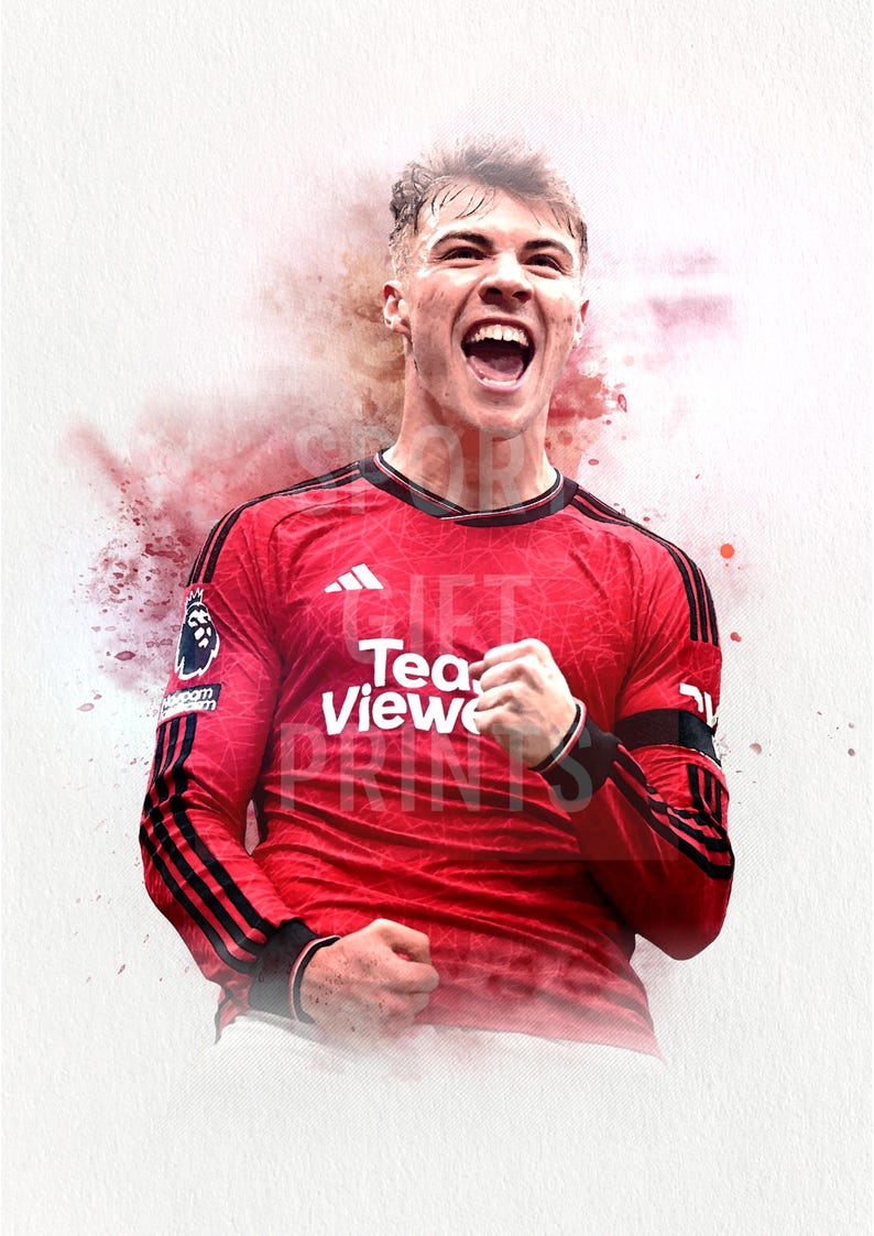 Rasmus Hojlund Poster | Rasmus Hojlund Print, Sports Poster, Football ...