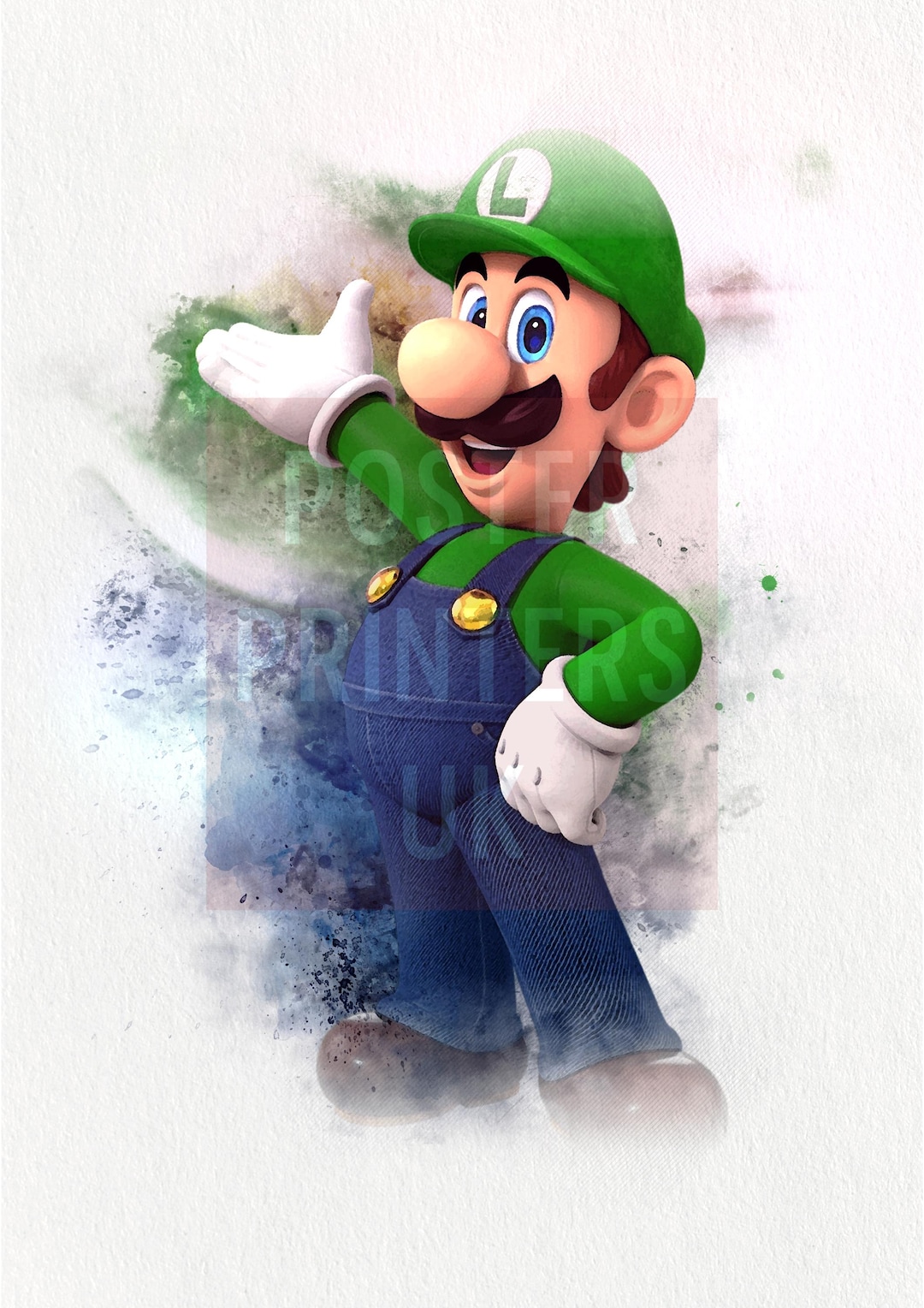 Luigi Poster Luigi Nintendo Print, Games Poster, Game Character Poster ...