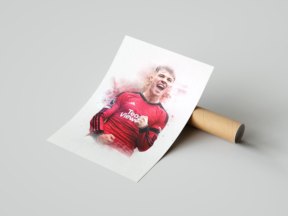 Rasmus Hojlund Poster Rasmus Hojlund Print, Sports Poster, Football ...