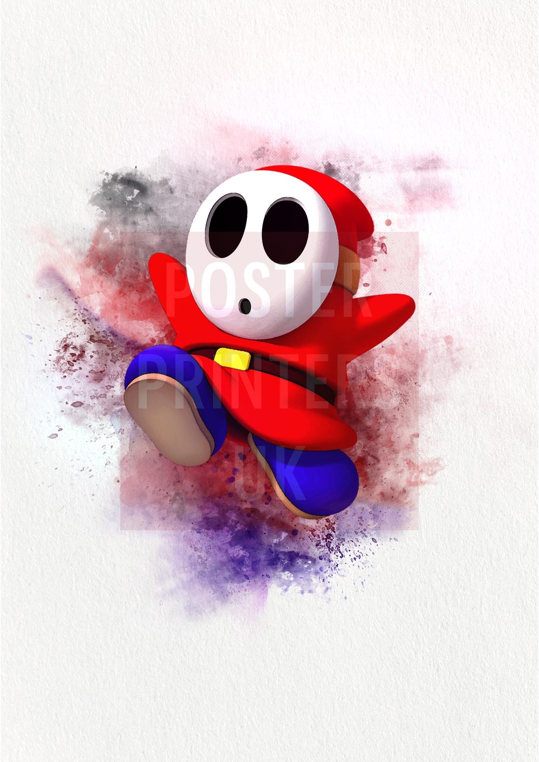 Shy Guy Nintendo Poster | Minimalist Gaming Print - Etsy