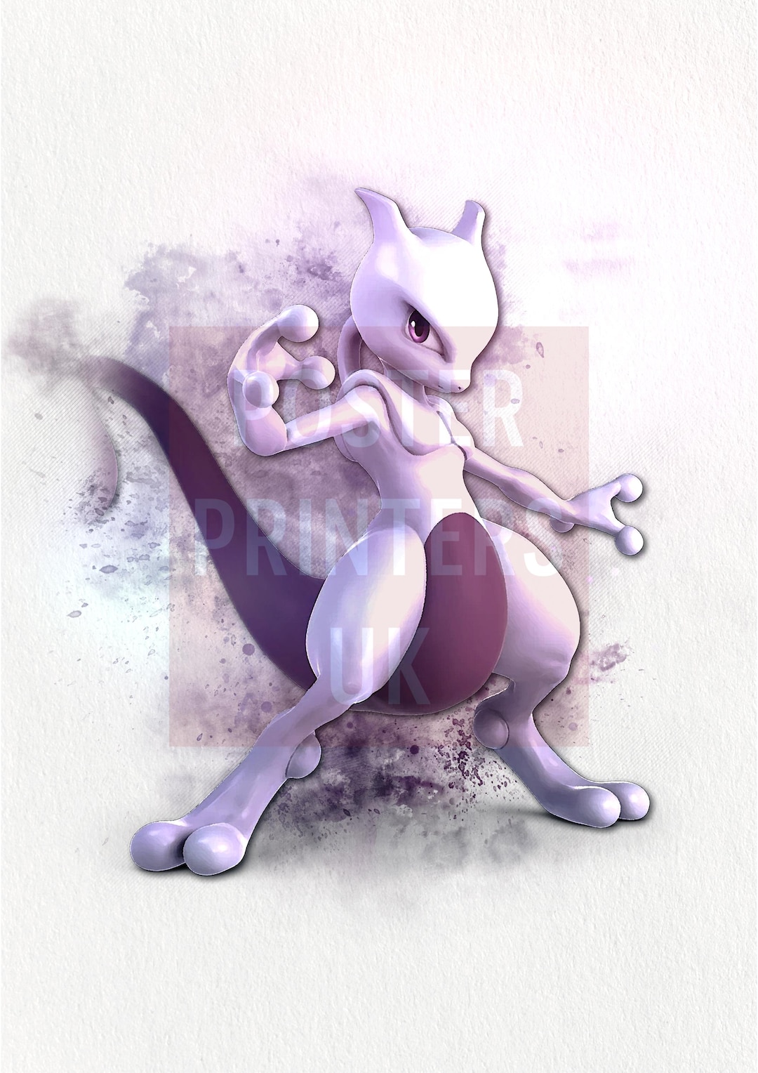 Mewtwo Poster Mewtwo Nintendo Print, Games Poster, Game Character ...