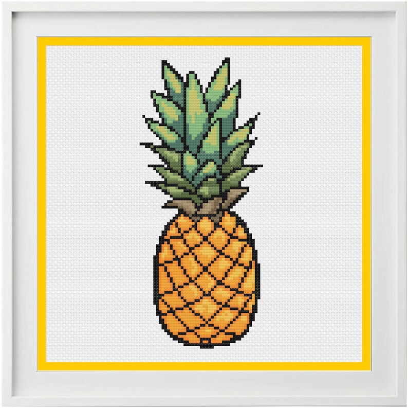 Pineapple Cross Stitch Pattern PDF Download Printable Pineapple Art DIY Pineapple Craft DIY ...