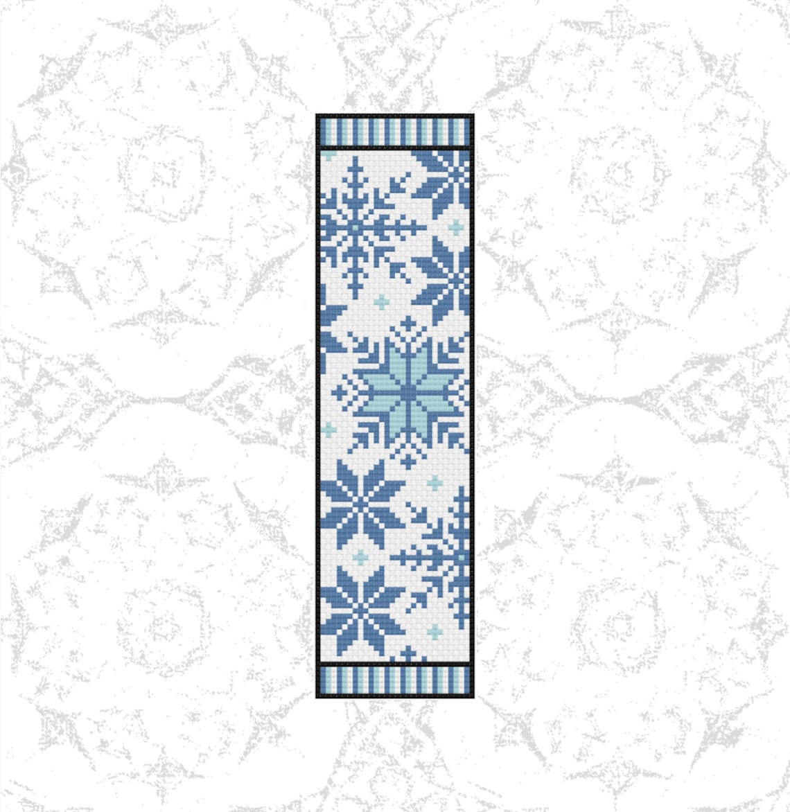 Snowflake Bookmark Cross Stitch Pattern PDF Download Bookmark | Etsy