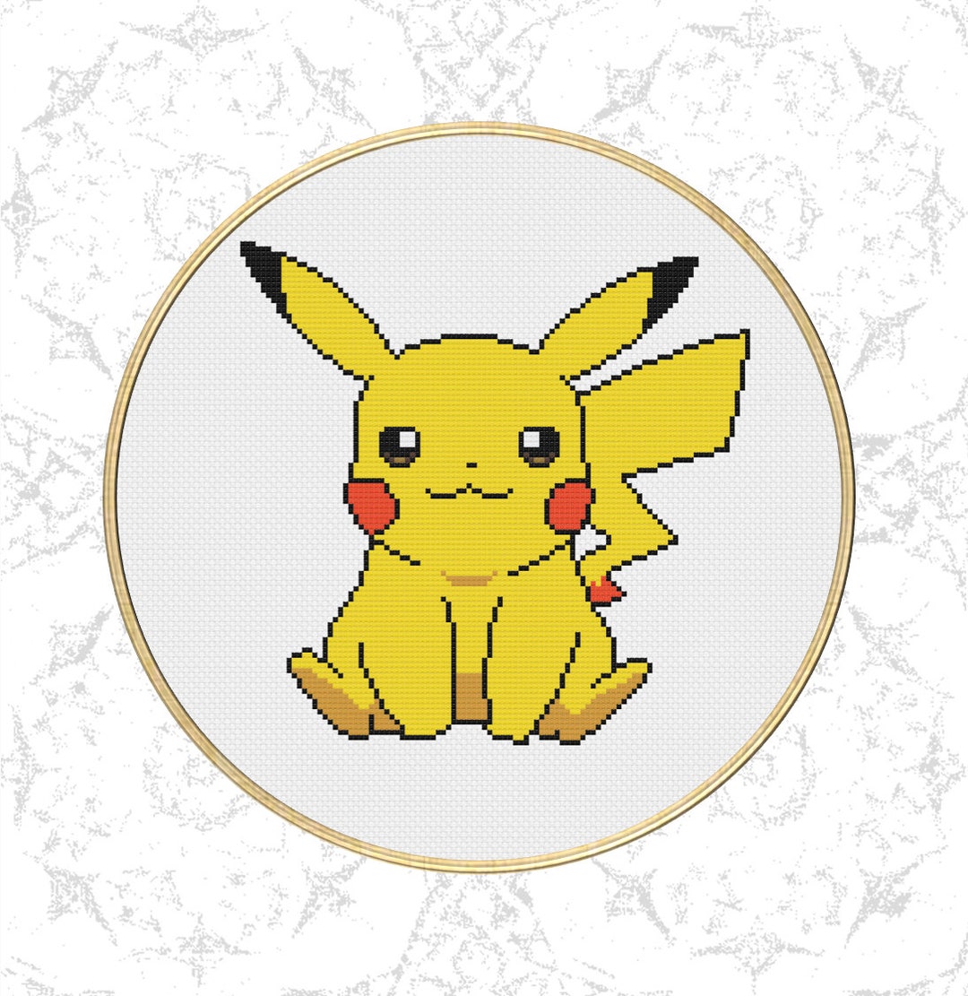 Pikachu Cross Stitch Pattern PDF Download DIY Counted Cross Stitch ...