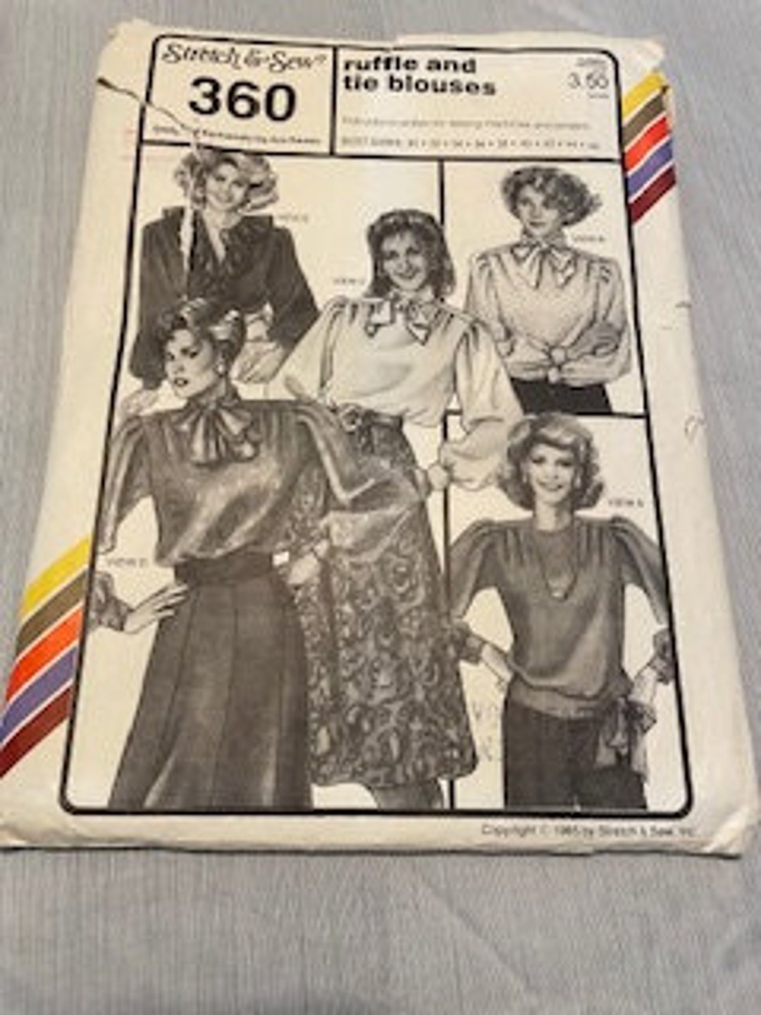 Stitch & Sew Pattern 360 Ruffles and Tie Blouse (1985) - Etsy