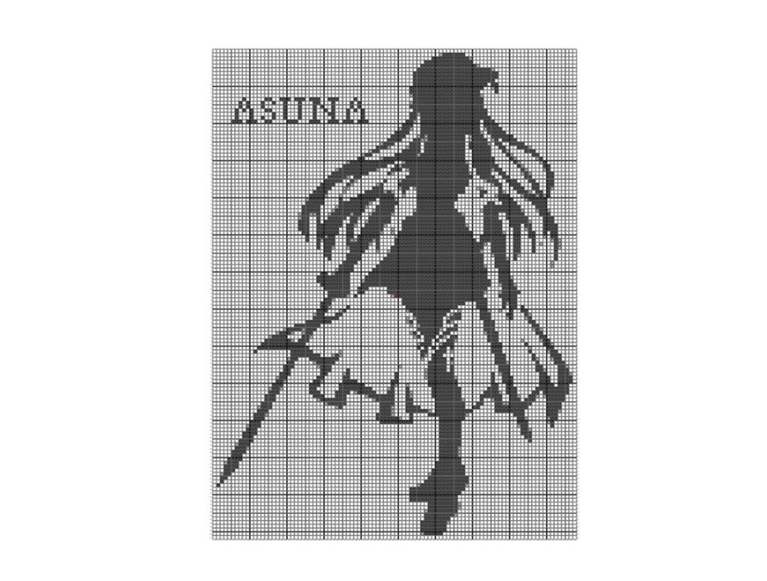 Anime Cartoon Cross Stitch Pattern - Silhouette - Manga - Needlepoint ...