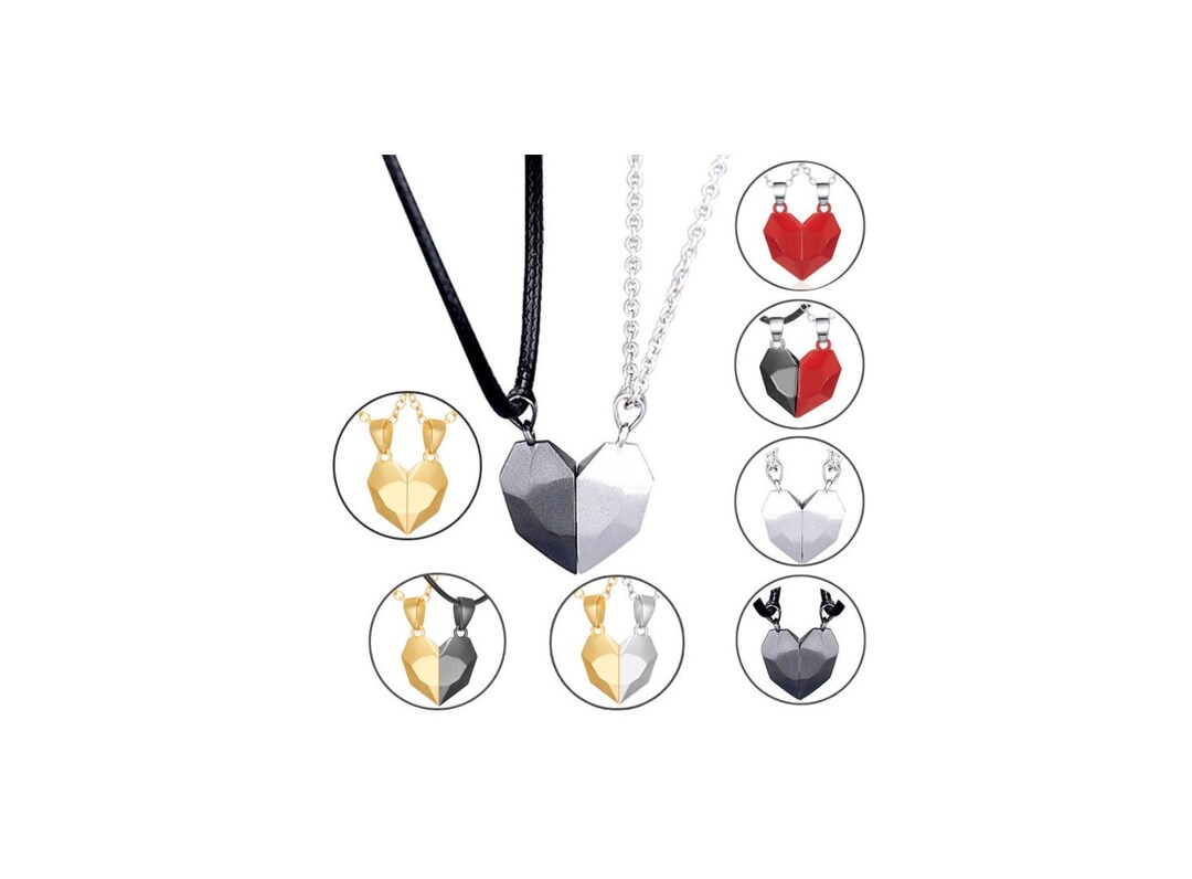 Connecting Magnetic Heart Necklace Valentine's Day - Etsy UK
