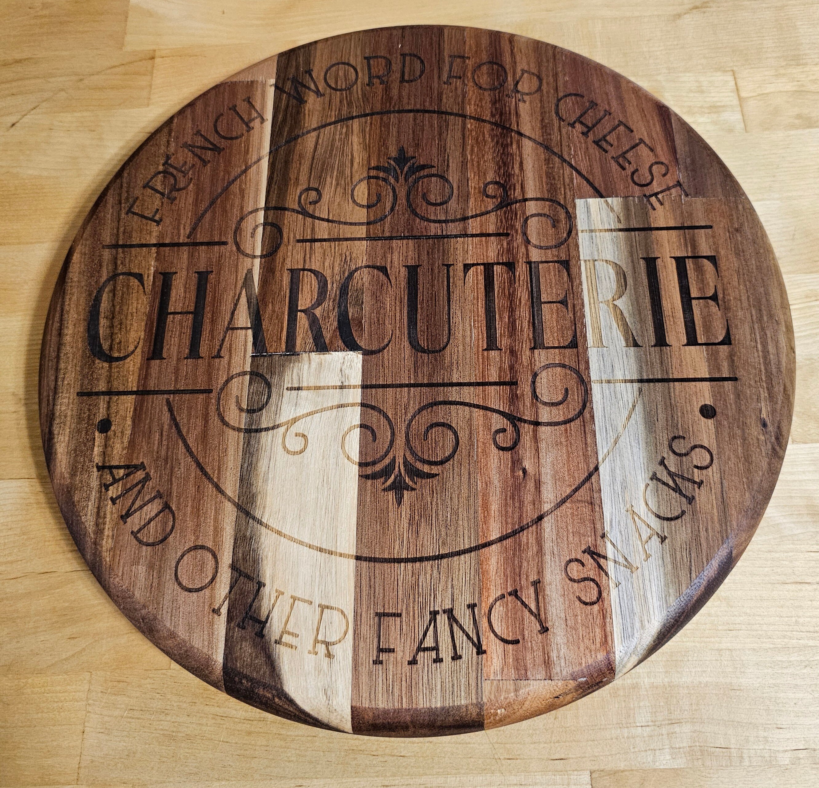 Funny, Custom Laser Engraved Acacia 12 Round Charcuterie Board - Etsy