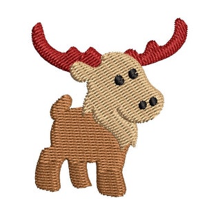Moose Embroidery Design Small Cute Farm Animal Baby Machine Pattern ...