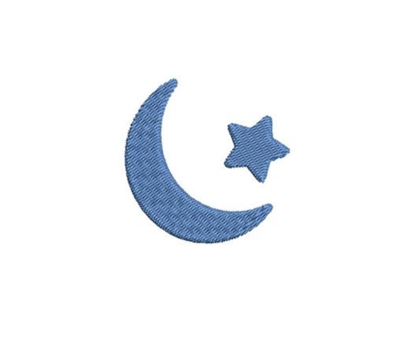 Moon Star Embroidery Design Mini Small Machine Embroidery - Etsy