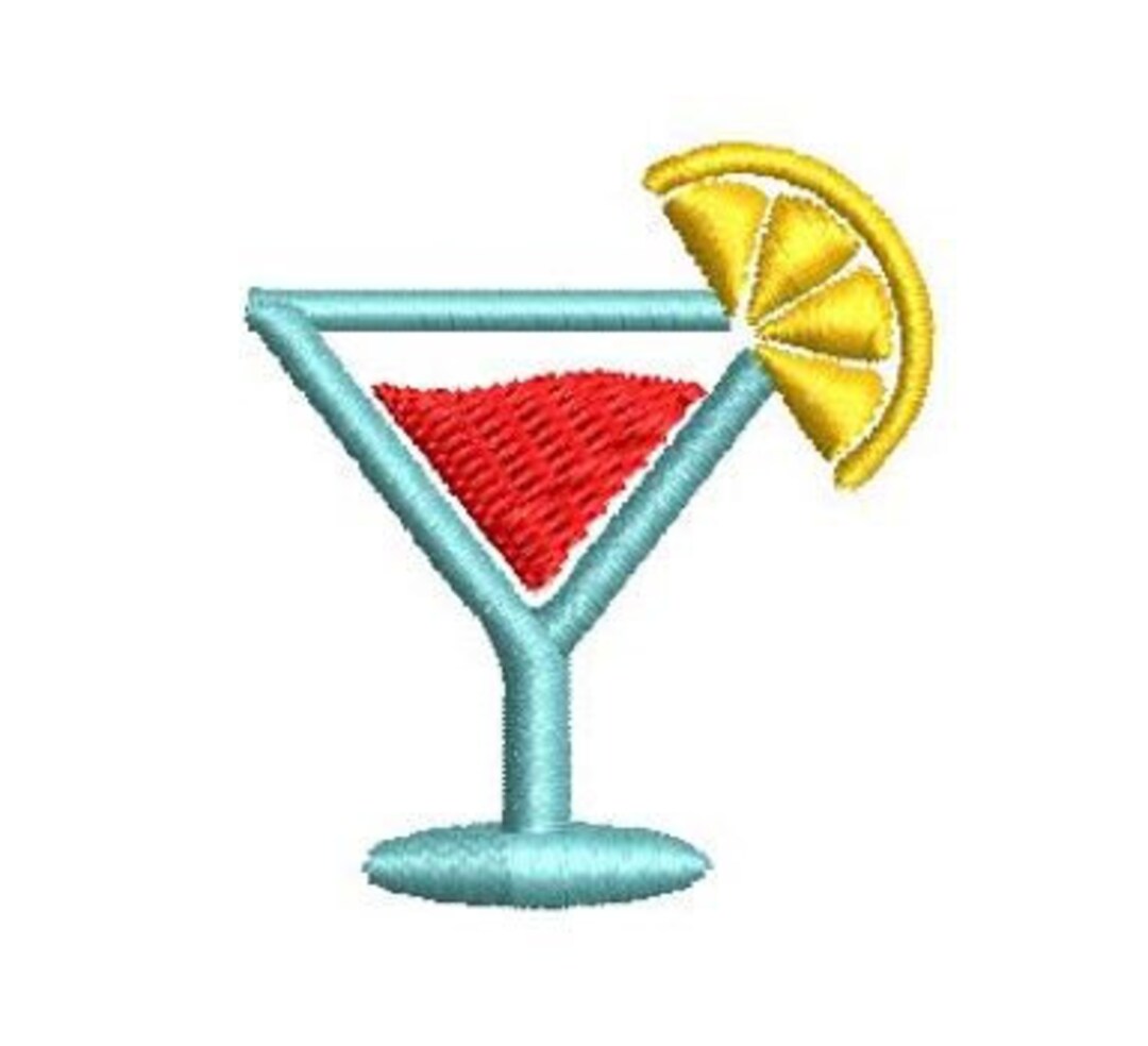 Martini Embroidery Design Mini Cocktail Small Machine Embroidery ...