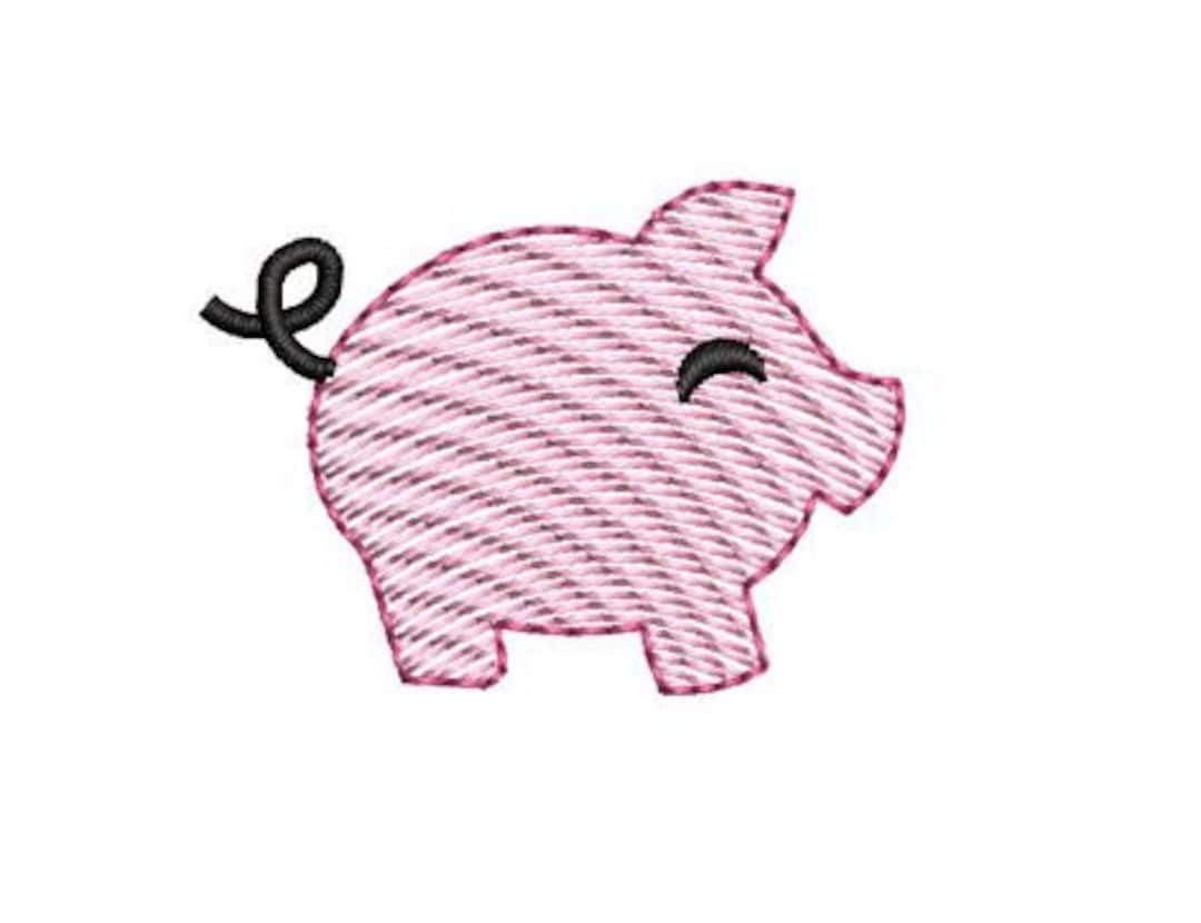 Cute Pig Sketch Embroidery Design Quick Stitch Mini Small Machine ...