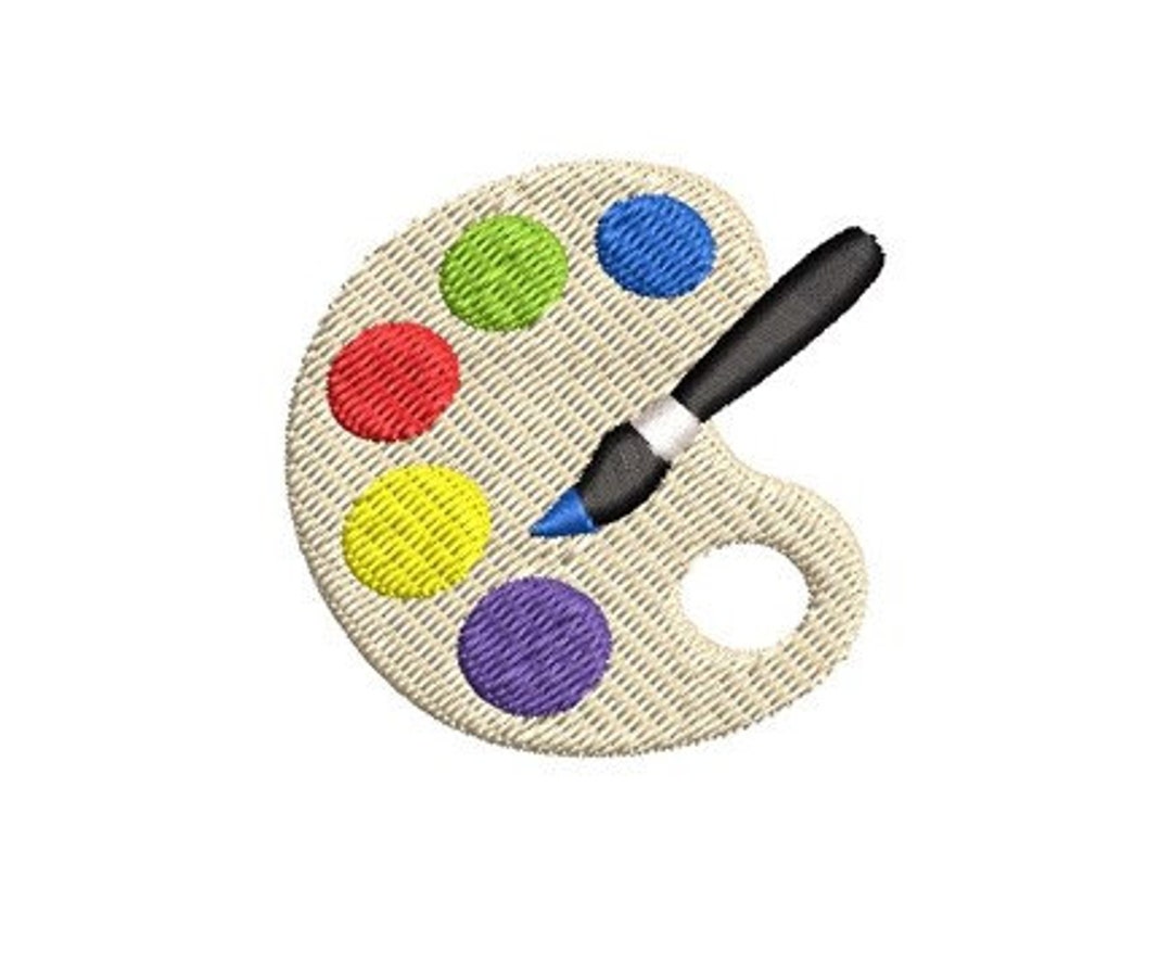 Paint Pallet Embroidery Design Flower Mini Painting Machine Pattern ...