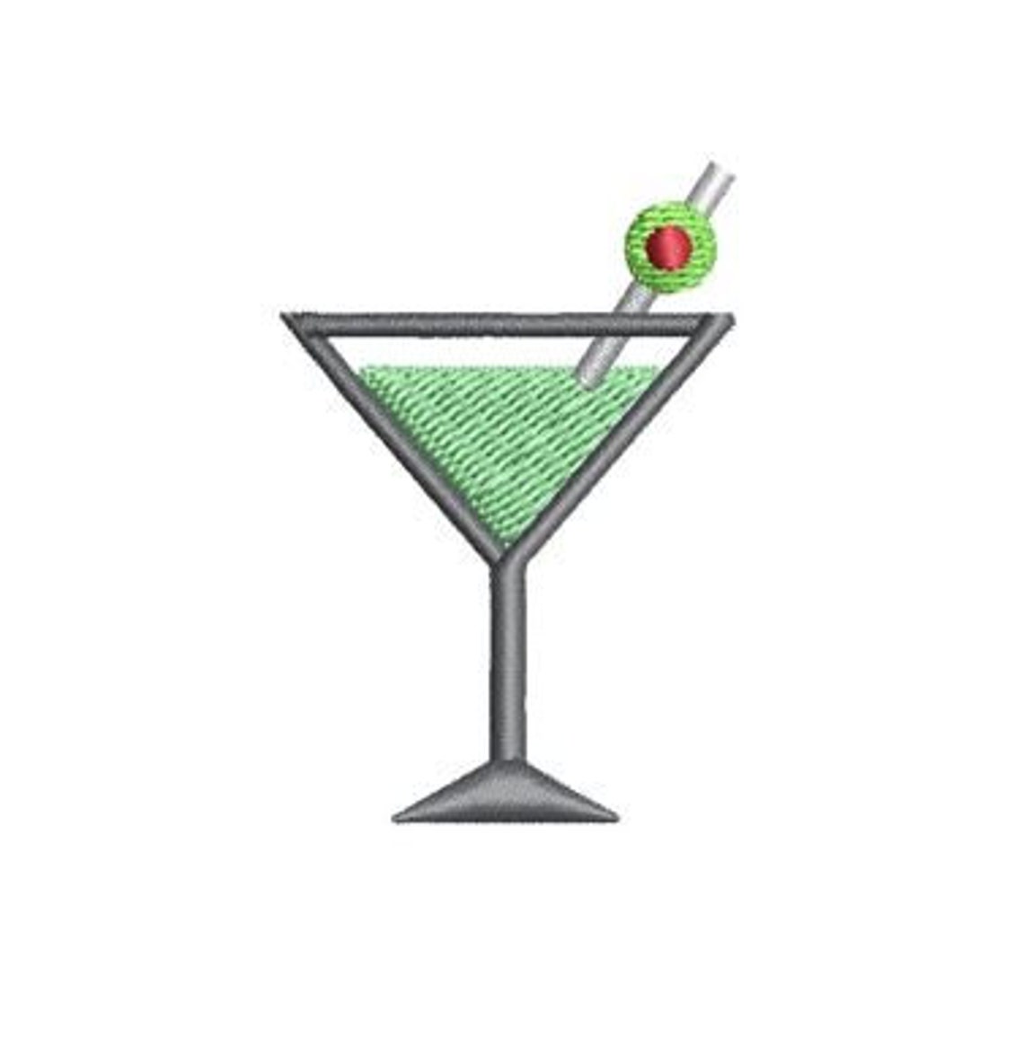 Martini Embroidery Design Mini Cocktail Embroidery, Olive Small Machine ...