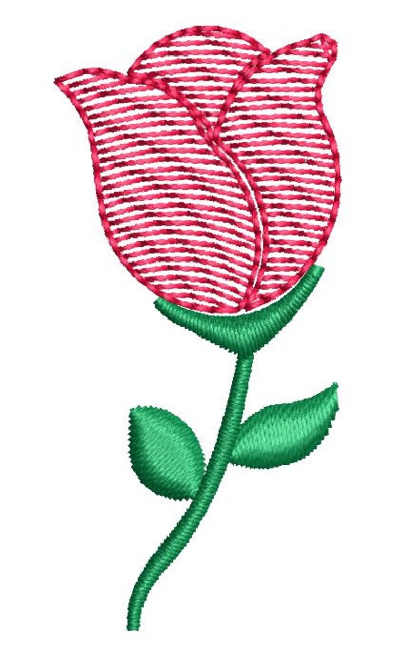 Rose Sketch Embroidery Design Quick Stitch Mini Rose Flower | Etsy