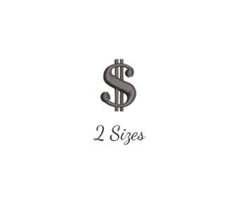 Dollar Sign Embroidery Design Mini Money Silhouette Small Etsy