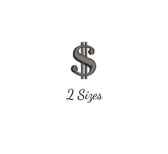 Dollar Sign Embroidery Design Mini Money Silhouette Small | Etsy