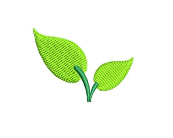 Leaf Leaves Embroidery Design Mini Small Green Plant Machine | Etsy