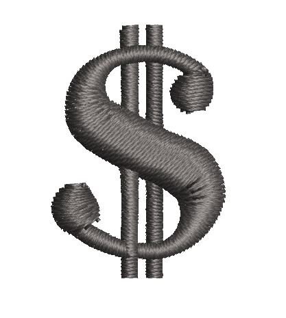 Dollar Sign Embroidery Design Mini Money Silhouette Small Machine ...