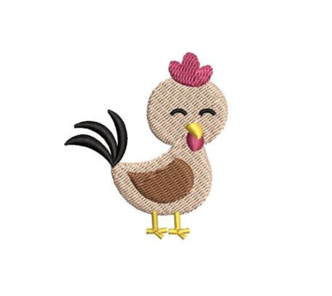 Chicken Embroidery Design Mini Small Baby Farm Animal Face Machine ...