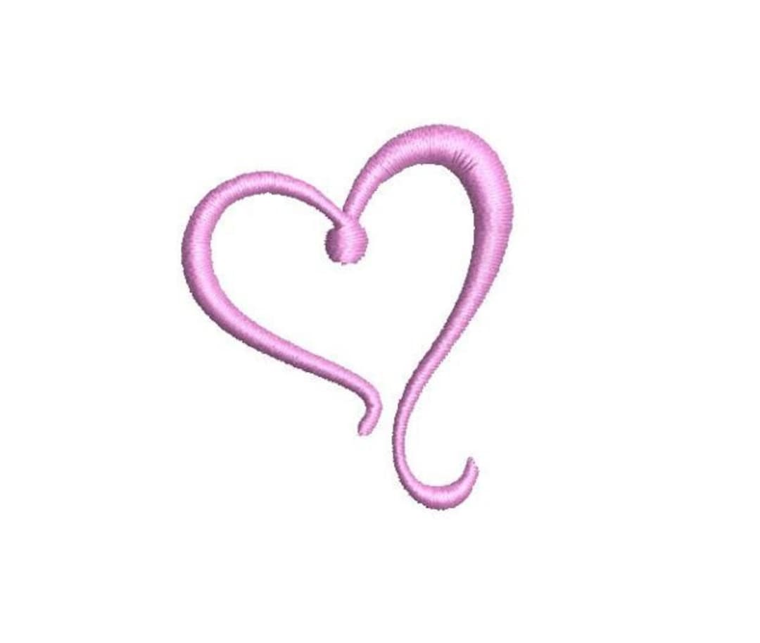 Heart Embroidery Design Mini Small Outline Machine Embroidery Pattern ...