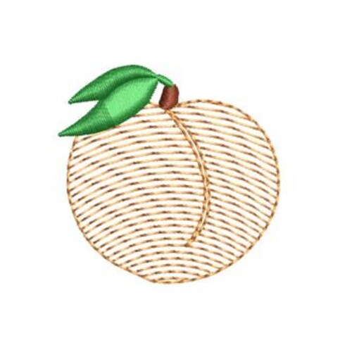 Mini Peach Vintage Embroidery Sketch Design Georgia Peach - Etsy
