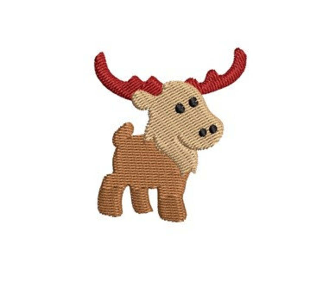 Moose Embroidery Design Small Cute Farm Animal Baby Machine Embroidery ...