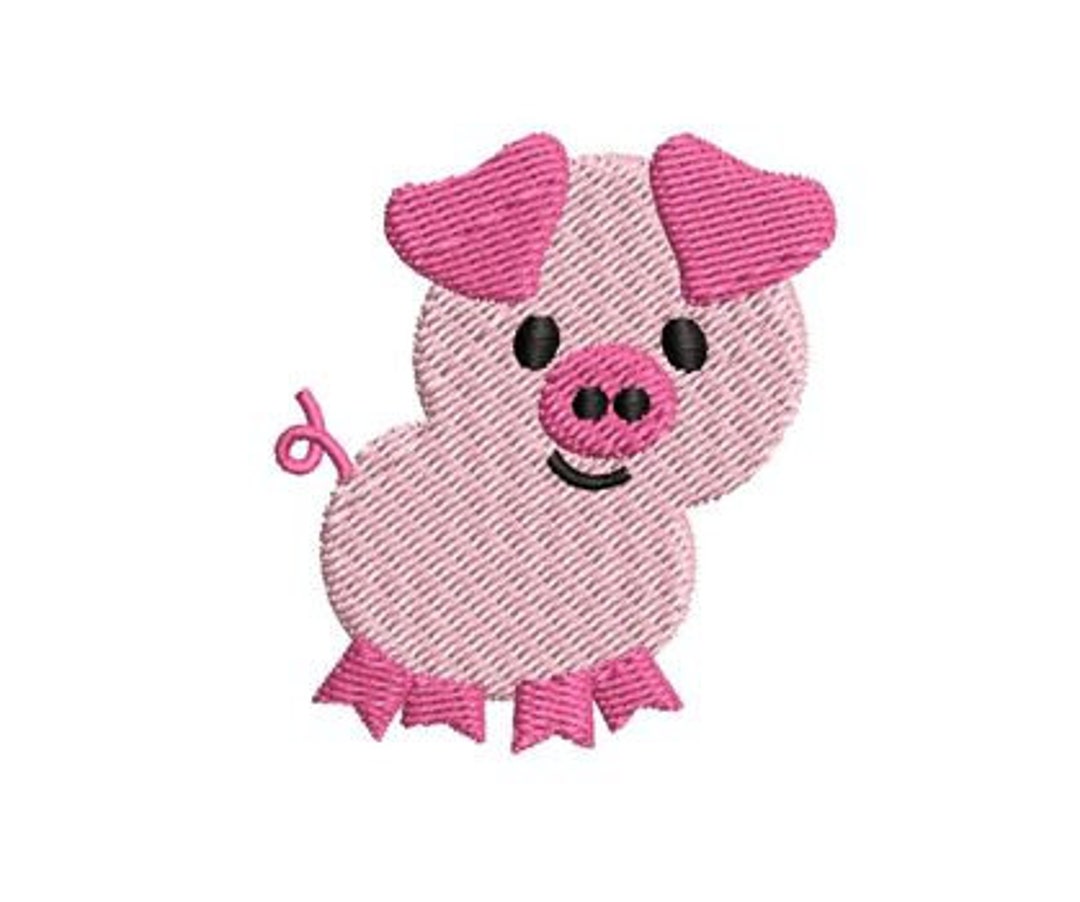 Baby Pig Embroidery Design Small Cute Farm Animal Baby Machine ...
