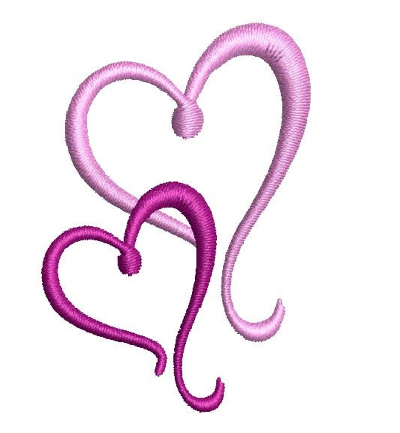Script Heart Embroidery Design Mini Small Fancy Hearts Outline - Etsy