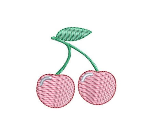 Cherry Sketch Embroidery Design Mini Small Cherries Quick | Etsy