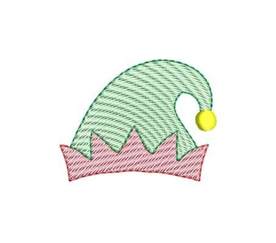 Elf Hat Sketch Embroidery Design Mini Small Christmas Quick - Etsy
