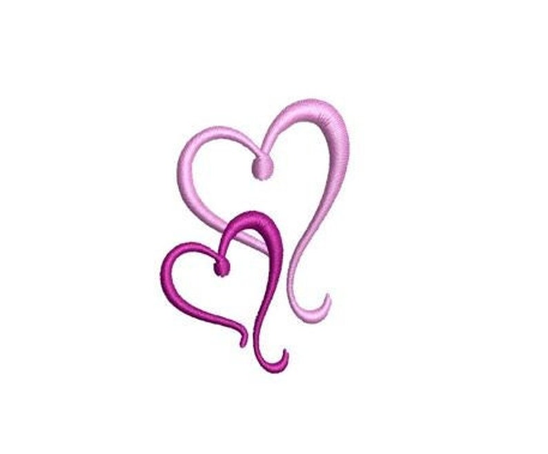 Script Heart Embroidery Design Mini Small Fancy Hearts Outline - Etsy