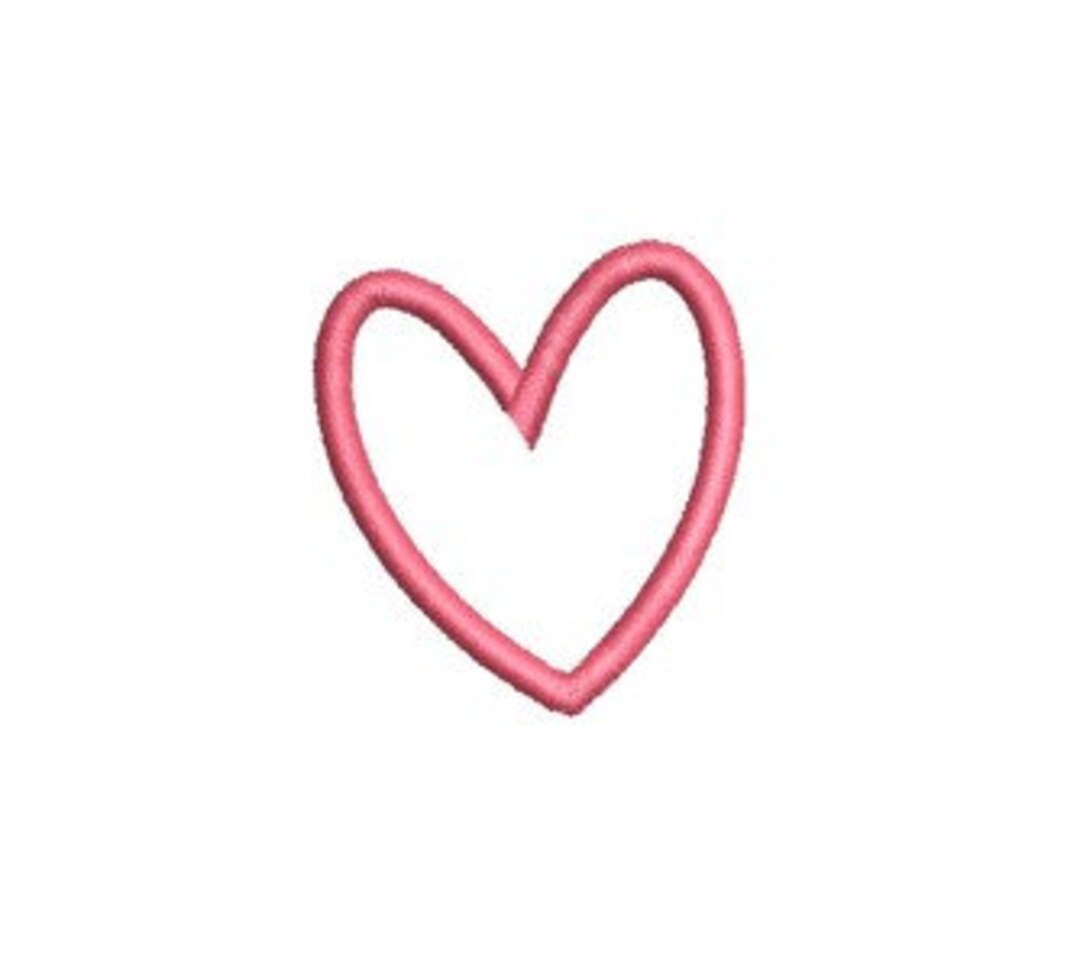 Heart Embroidery Design Mini Small Outline Machine Embroidery Pattern ...